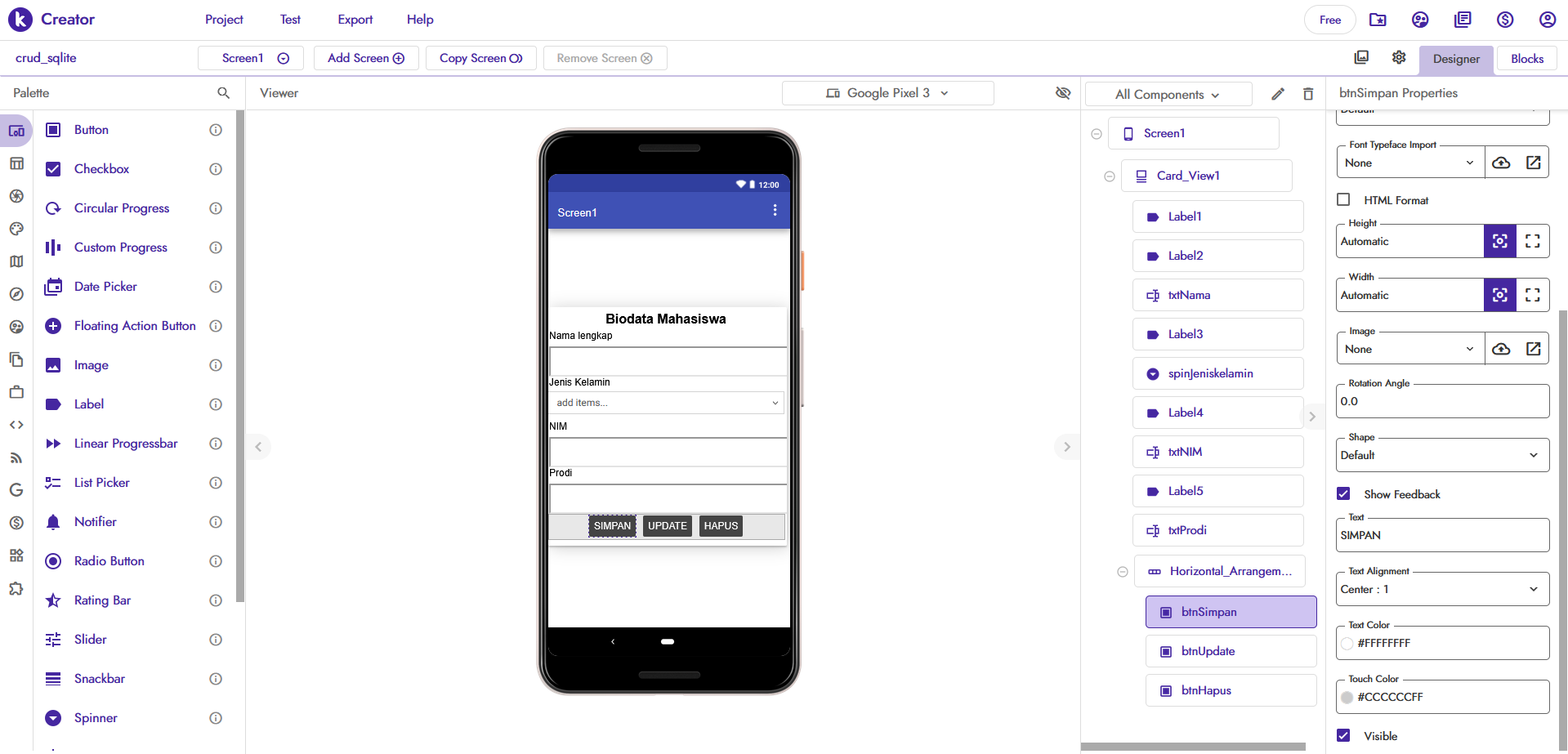 Cara Membuat Aplikasi Sederhana dengan CRUD SQLite di Kodular ... Cara Membuat Aplikasi Sederhana dengan CRUD SQLite di Kodular ...